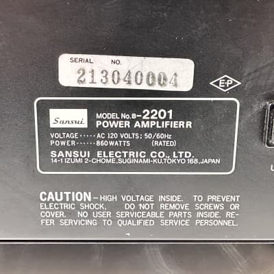 Sansui B-2201 Stereo Power Amplifier 120v | Reverb Australia