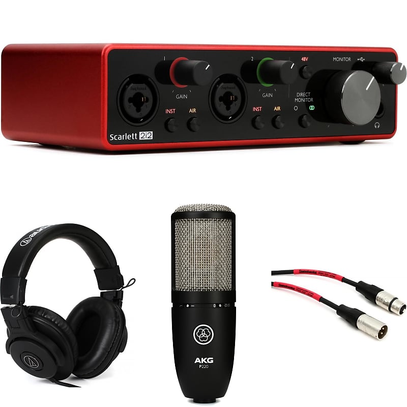 Focusrite Scarlett 2i2 Gen 3 Vocal Recording Bundle with P220 | Reverb
