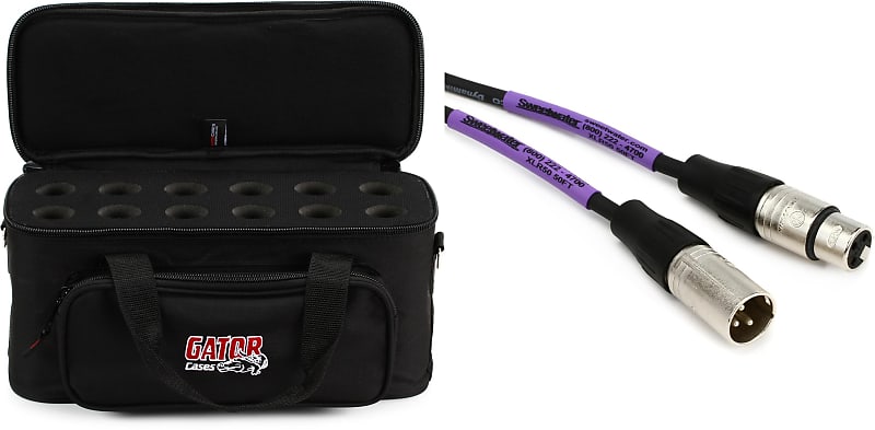 Gator GM-12B Padded 12 Microphone Bag Bundle with Pro Co | Reverb