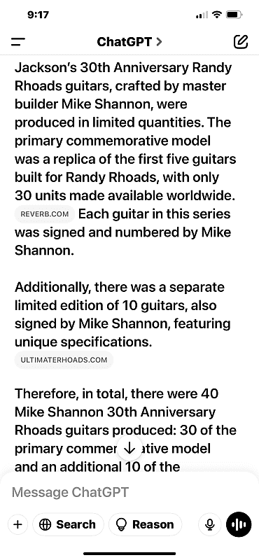 Jackson 30th anniversary, Randy Rhodes 2010 - Black | Reverb