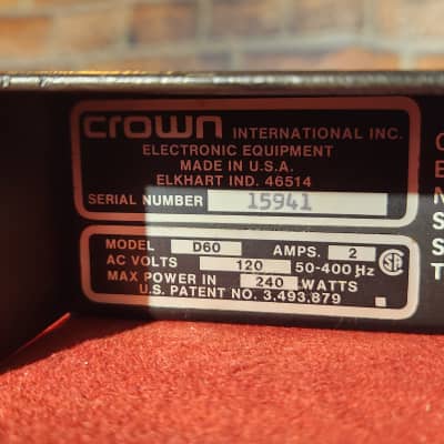 Crown D60 Power Amplifier | Reverb