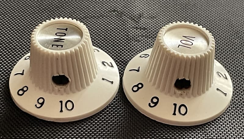 Fender Jazzmaster witch hat volume & tone knobs 1965-1980 NOS | Reverb