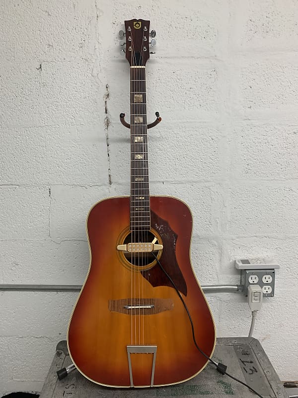 Univox Model 3025 Acoustic Guitar 1970s Sunburst | Reverb