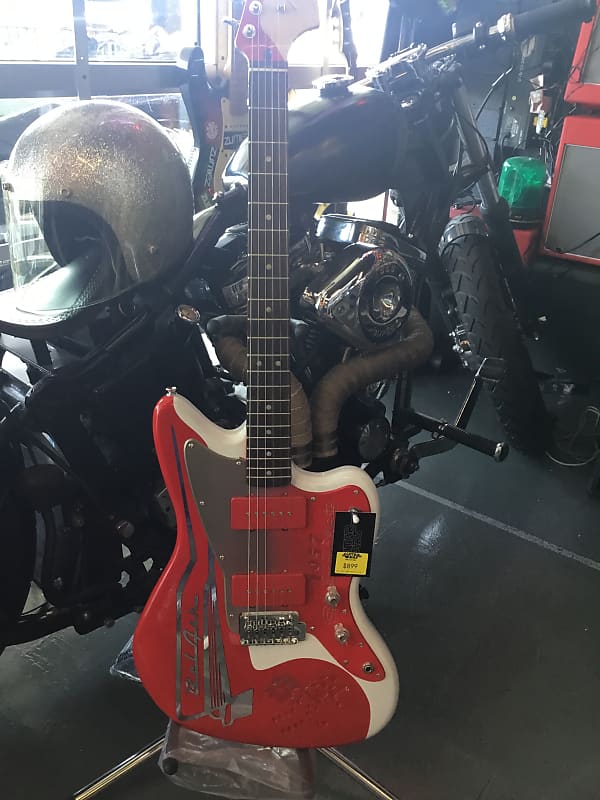 Electric Guitar Electric guitar - Red / White | Reverb