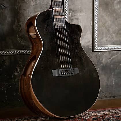 Cort Masterpiece Series Modern Black Acoustic-Electric, Trans | Reverb