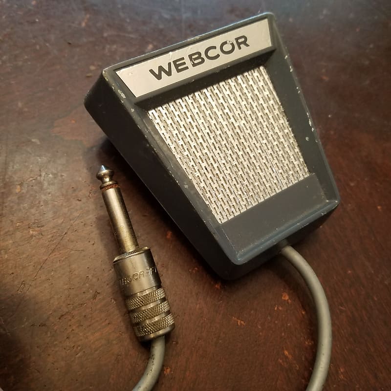 Webcor A-2945-1 Crystal Harp Mic Space-Age 1950s Grey Steel & | Reverb