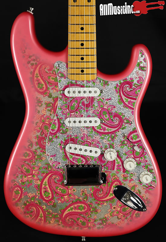 Fender Japan Pink Paisley Stratocaster Strat Electric Guitar | Reverb