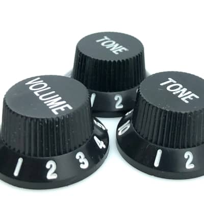 Stratocaster Style Knobs Set Black | Reverb