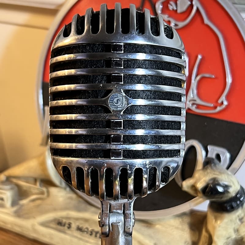 Vintage 1940's Chromed SHURE 55 Dynamic Microphone (Fatboy) | Reverb