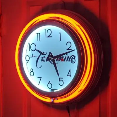 Takamine Double Neon Red/White Wall Clock Killer Cool Man | Reverb