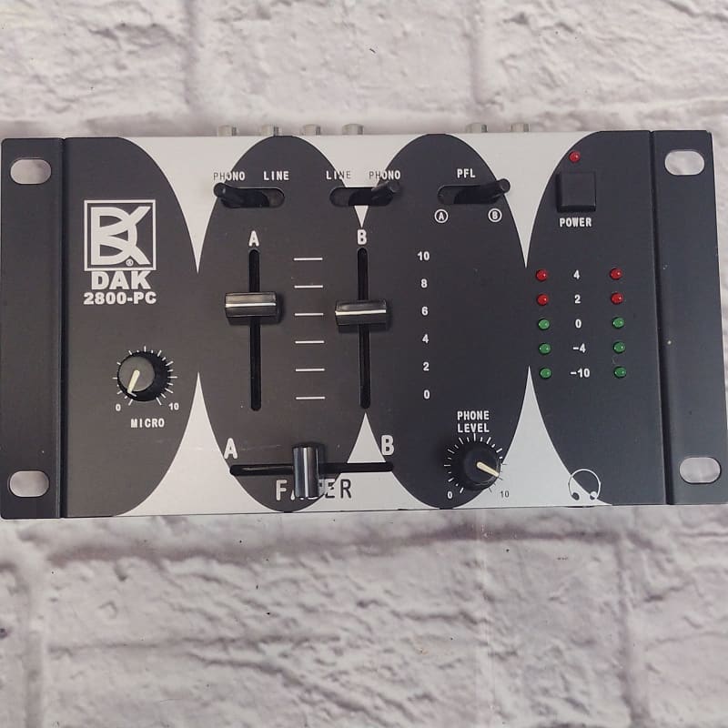 DAK 2800-PC 2 Channel Mixer with Crossfade | Reverb
