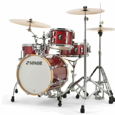 Sonor 4pc AQX Micro Drum Set Red Moon Sparkle | Reverb