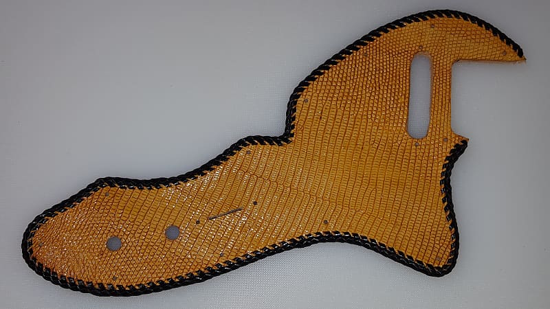 Leather pickguard fits Fender thinline 2019 Lizard skin | Reverb