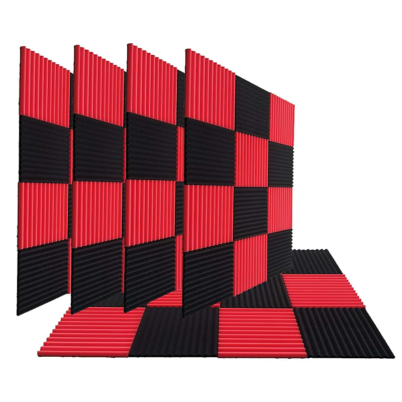 Wengwei 48 Pack 1" X 12" X 12"Black/Wine Red Acoustic Wedge | Reverb