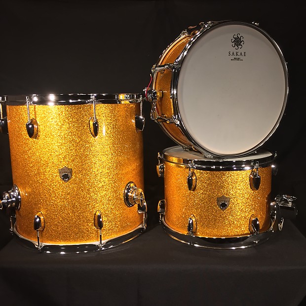 Sakae Trilogy Shell Pack 13" 16" 22" 14" Gold Sparkle | Reverb