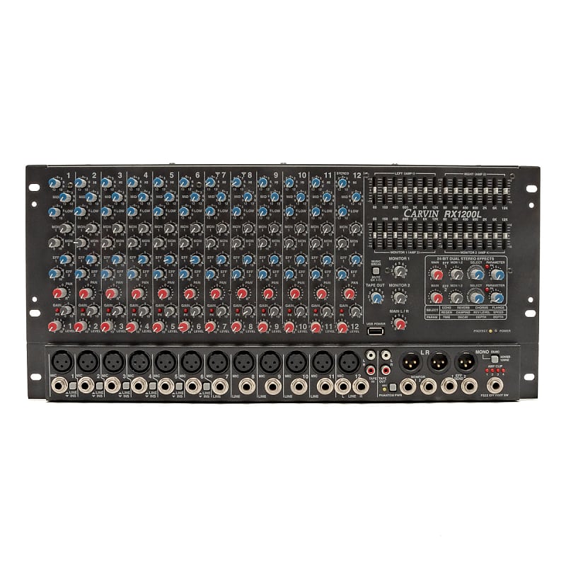 Carvin - RX1200L - 1600w 12-Channel Powered Rackmount Mixer - | Reverb