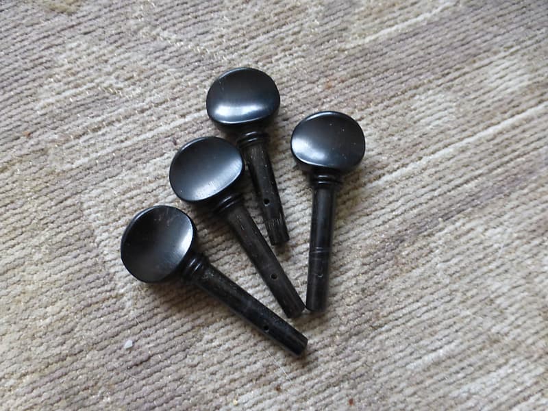 7mm Quality Solid Ebony Fiddle Tuning Pegs set of 4 | Reverb
