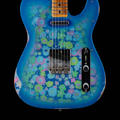 2017 Fender Custom Shop Telecaster Thinline Relic Blue Floral | Reverb