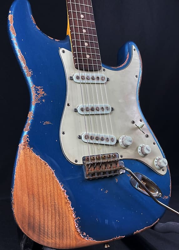Custom/Hybrid Stratocaster, Heavy Relic, Lake Placid Blue | Reverb