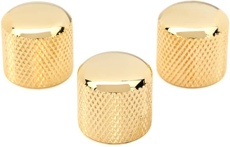920D Custom Dome-top Knurled Metal Knobs - Gold 3-pack | Reverb