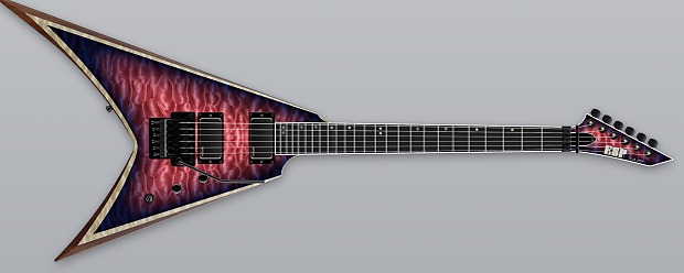 ESP USA Custom V-II FR Cranberry Burst | Reverb