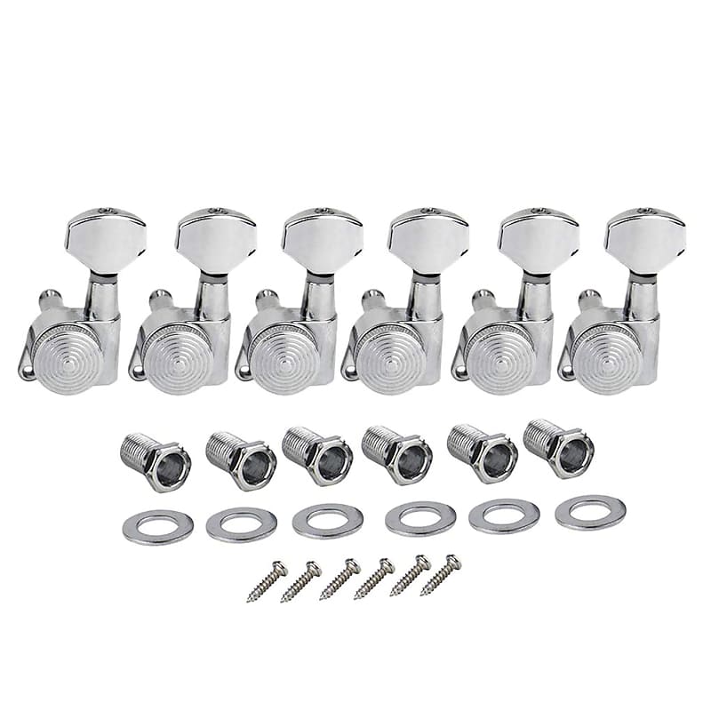 Chrome 6-In-Line Locking Tuners Guitar Tuning Pegs 6L Machine | Reverb