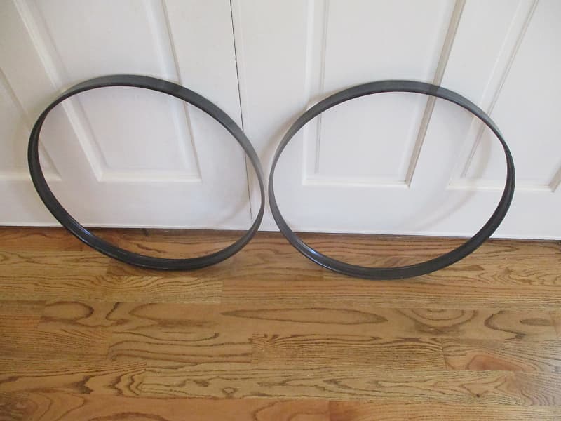 Unknown (2) Matching 22 Inch Bass Drum Hoops, Black, Steel -- | Reverb