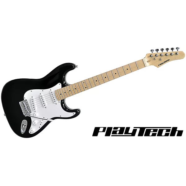 Playtech ST250 Maple Black Electric Guitar | Reverb