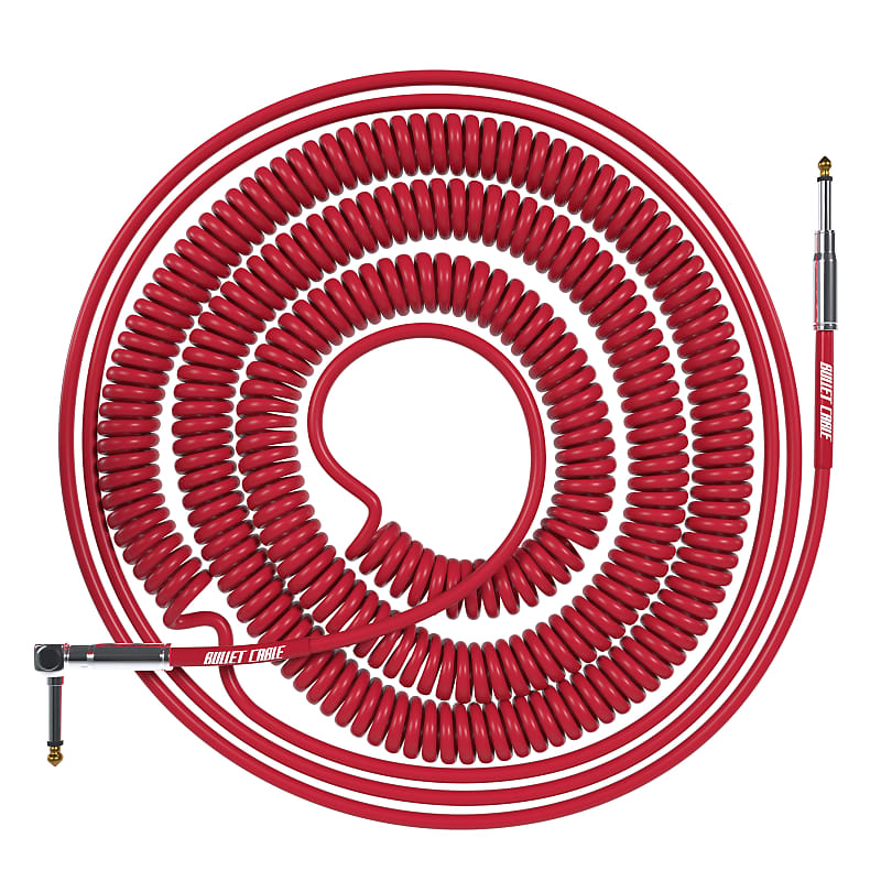 Bullet Cable 10/20 Red Straight Coil Cable (30ft) | Reverb