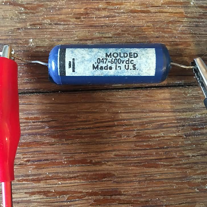 Ajax .047 600v blue molded capacitor 1960's, .0455 uf | Reverb