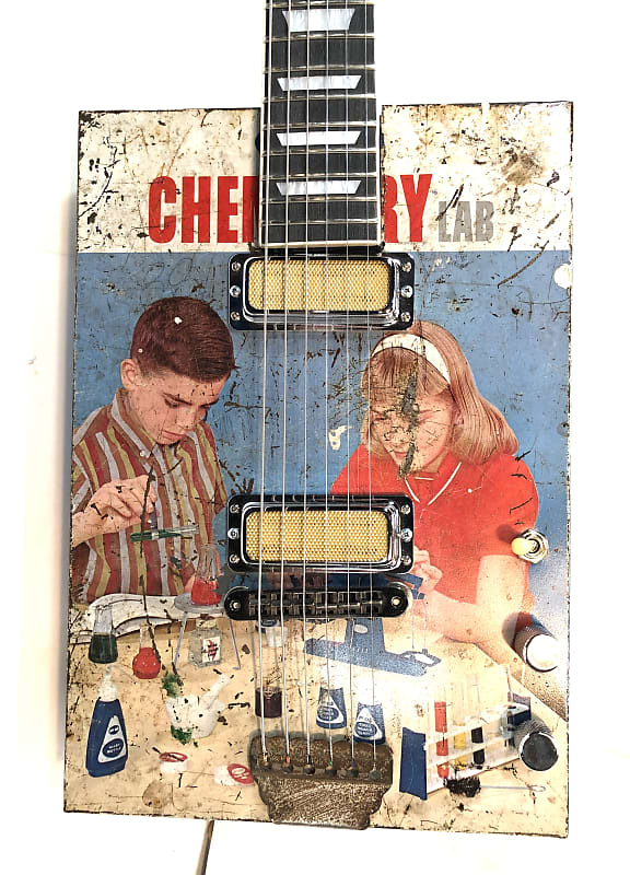 Electric guitar made from an old chemistry lab toy box bo | Reverb