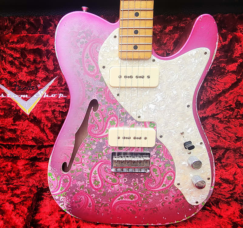 Fender Masterbuilt Thinline Telecaster Relic - '67 Pink | Reverb