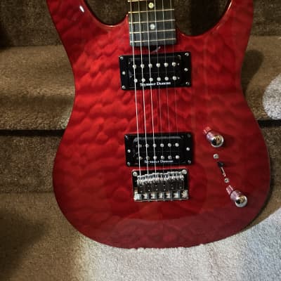 Brian Moore Guitar iM Quilted Transparent Red w/ Seymour | Reverb