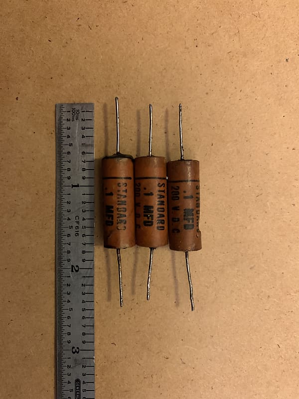 3 Vintage Standard tone capacitors .1 MFD 200 VDC | Reverb