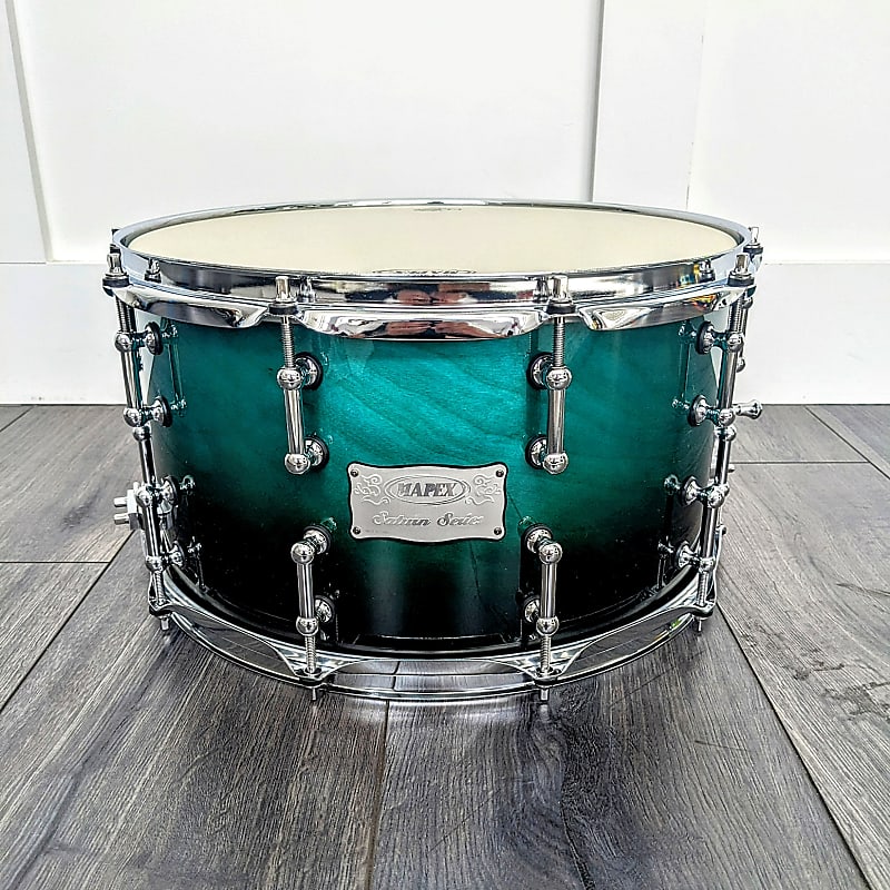 Brand New Custom Mapex Saturn 14" x 8" Teal Blue Fade Lacquer | Reverb