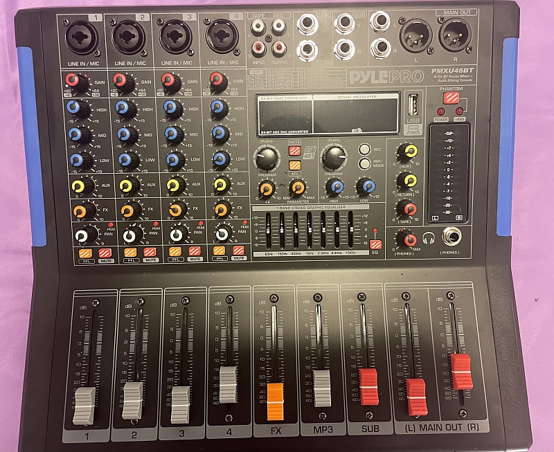 Pyle PMXU46BT 4 Channel Bluetooth Studio Mixer | Reverb