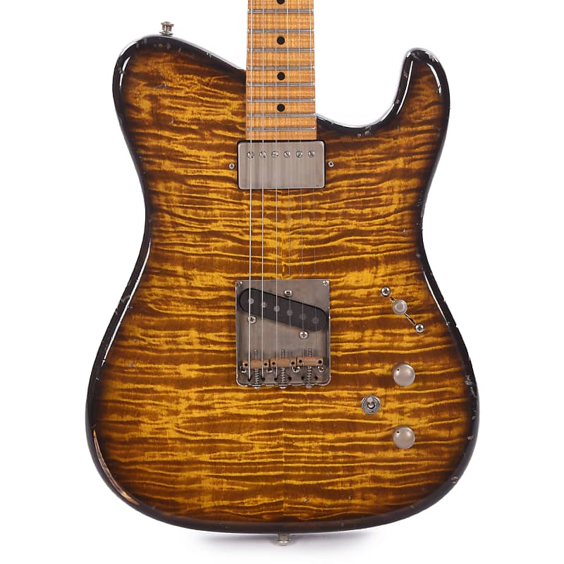 Tausch 665 RAW HS Figured Maple Aged Marigold Yellow w/Flame | Reverb