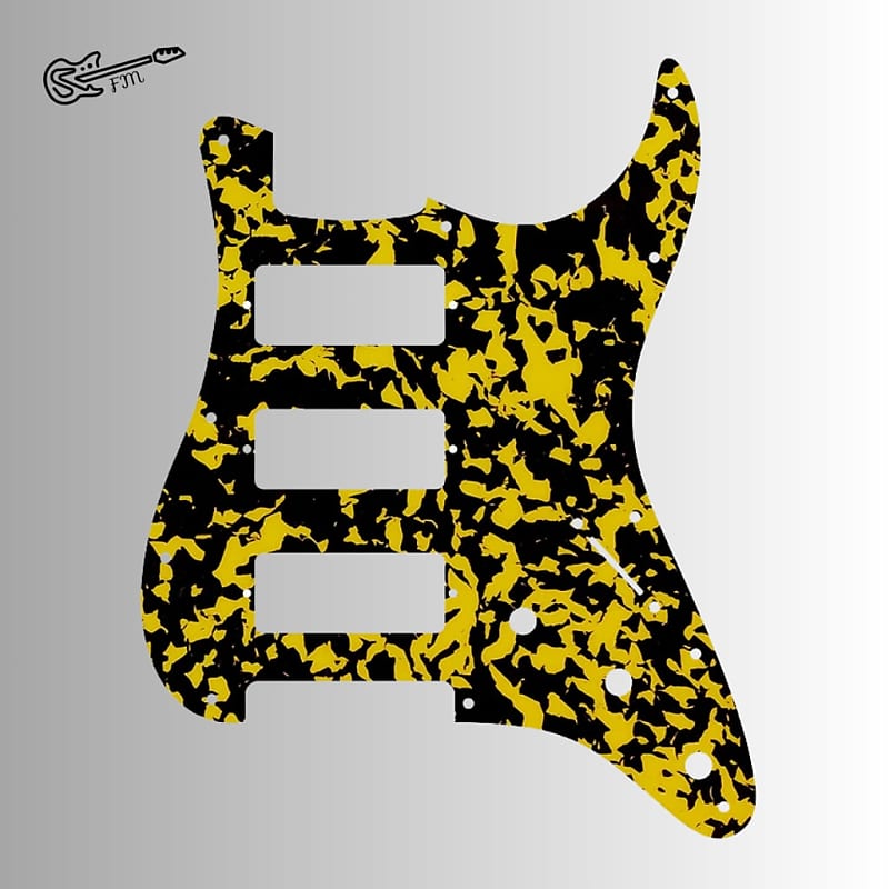 4 Ply Yellow Tortoise Strat Minihumbuckers HHH Pickguard | Reverb