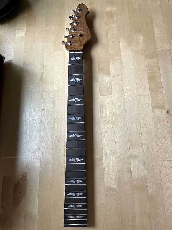 Warmoth Warhead Neck - Roasted 5A Flame Maple / Ebony | Reverb