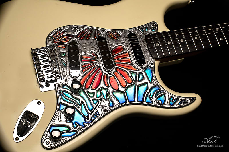 Unique Stratocaster SSS Pickguard Floral "Royal Candy Flower | Reverb