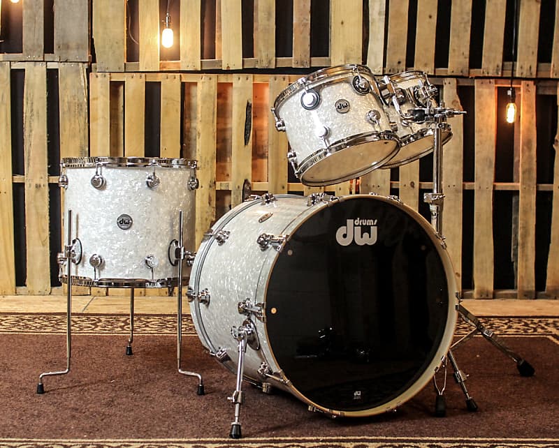 DW Collector's Ultra White Marine Pearl Drum Set - | Reverb