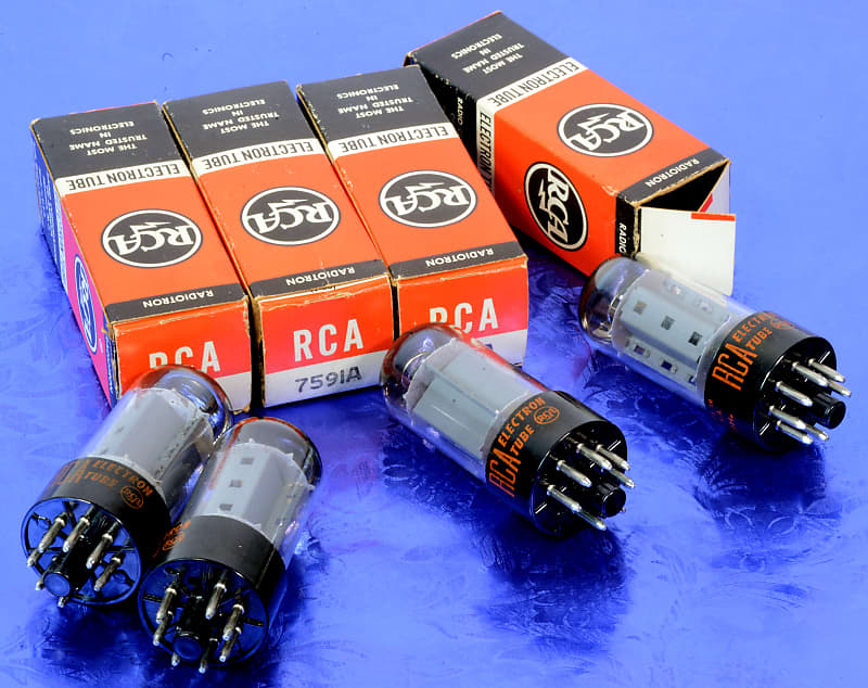 Four RCA 7591A Output Tubes '60s New Old Stock With Boxes | Reverb