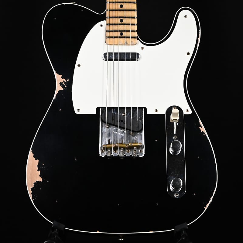 Fender Custom Shop '59 Telecaster Custom Relic- Aged Black | Reverb