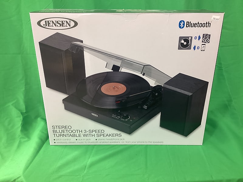 Jensen Bluetooth 3 speed stereo turntable with speakers 2023 | Reverb