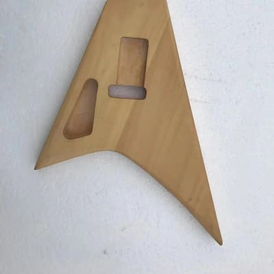 Unfinished Flying V Style Guitar Body with Maple Neck and | Reverb
