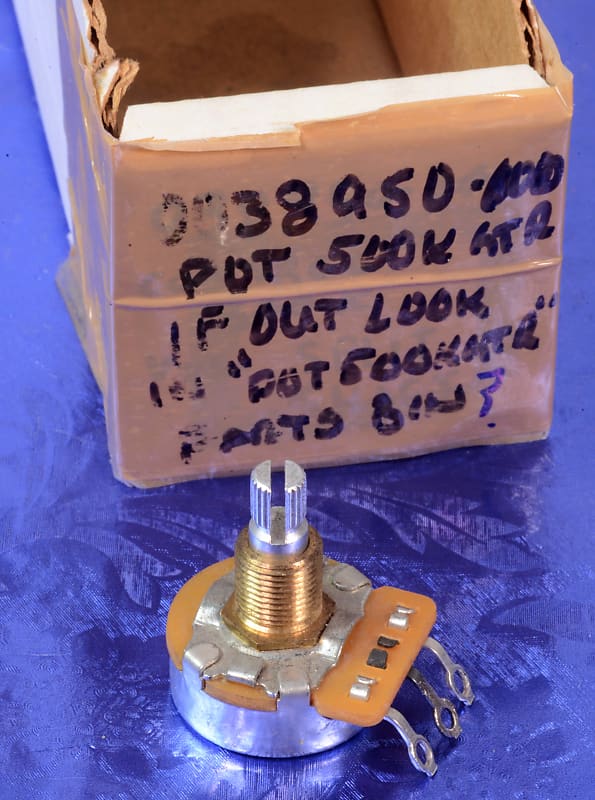 Fender CTS Vintage 500K Audio Taper Guitar Pot New Old Stock | Reverb