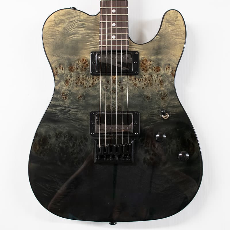 Schecter PT Standard Electric Guitar - Black Fade Burst Burl | Reverb