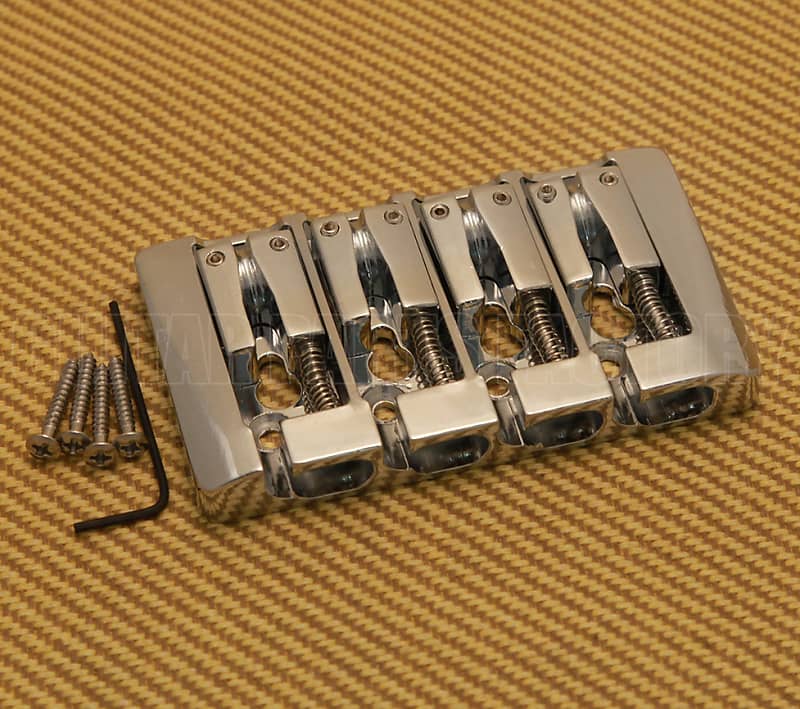 BB-M4ST-C Modern Chrome String Through 4-String Bass Bridge | Reverb