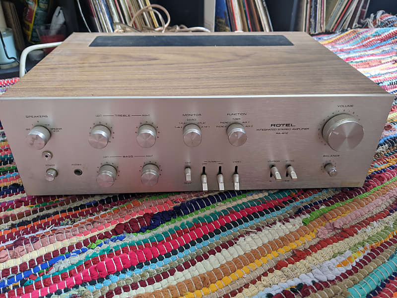 Rotel Integrated Stereo Amplifier 1970s Chrome, Wood | Reverb