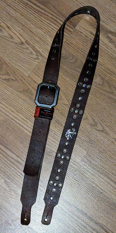 Red Monkey Designs Motor City Guitar Strap - Brown / Nickel | Reverb